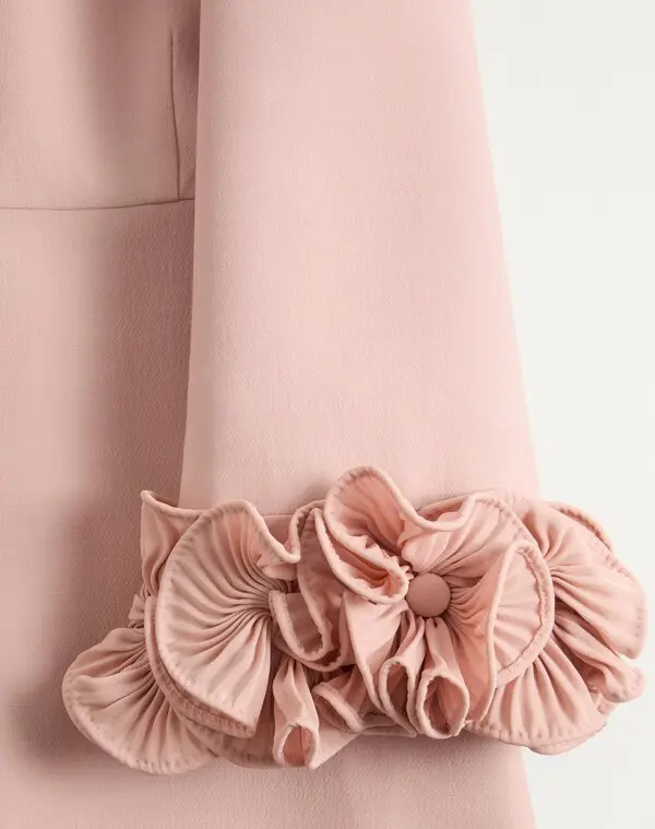Valentino Garavani Crepe Couture Midi Dress With Ruffle Detail