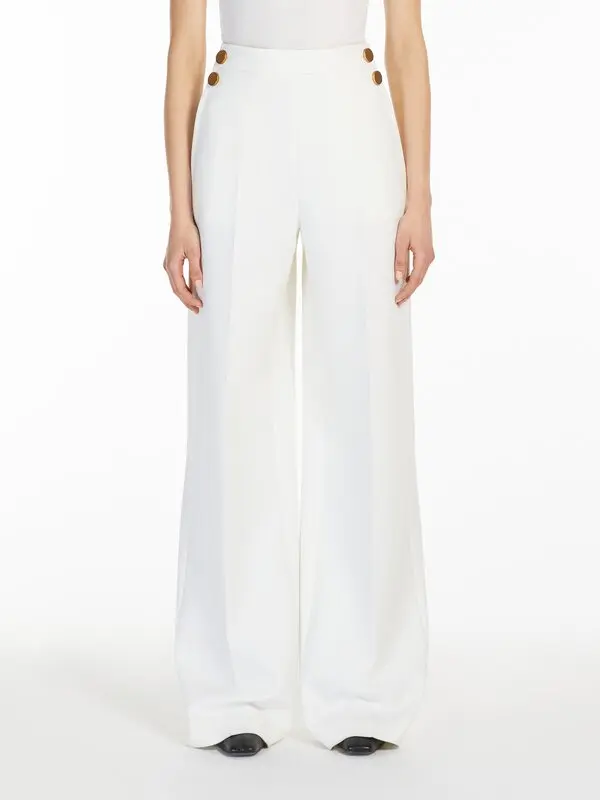 Max Mara Wide-leg Wool Canvas Trousers