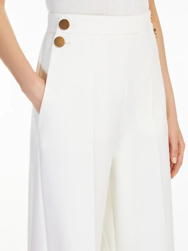 Max Mara Wide-leg Wool Canvas Trousers