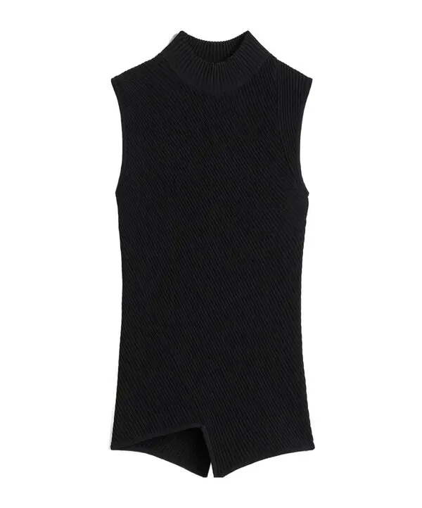 TOTEME Almaz Ribbed Tank Top - Black