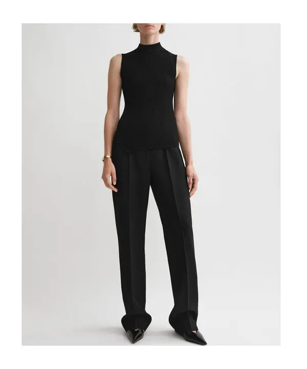 TOTEME Almaz Ribbed Tank Top - Black