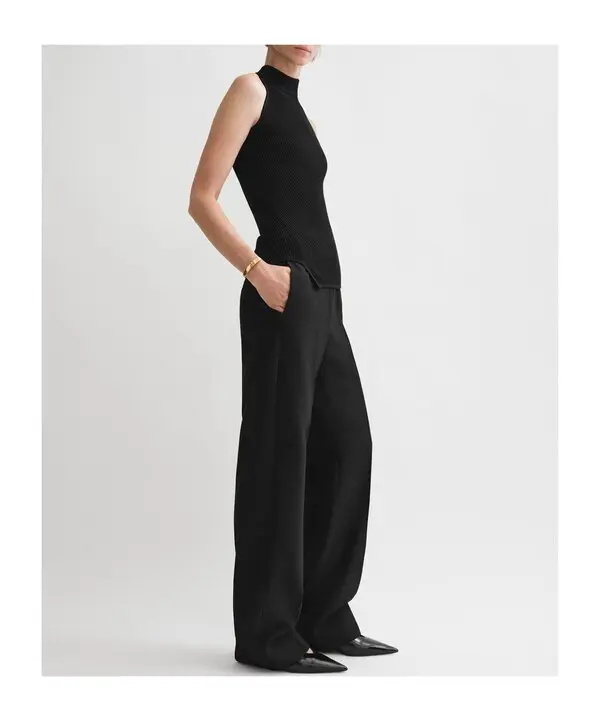 TOTEME Almaz Ribbed Tank Top - Black
