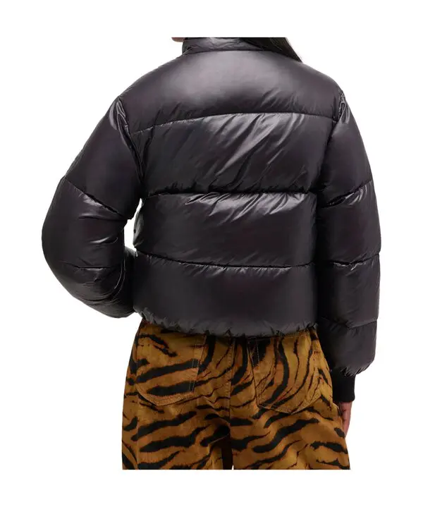 GANNI Short Puffer Jacket With Zip Closure And Trimmed Pockets