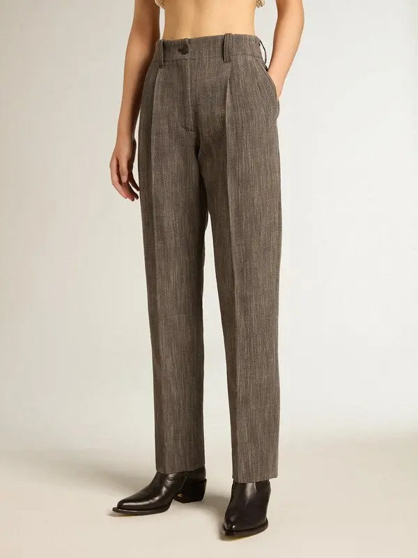GOLDEN GOOSE High-waisted Tapered-leg Tailored Trousers - Black