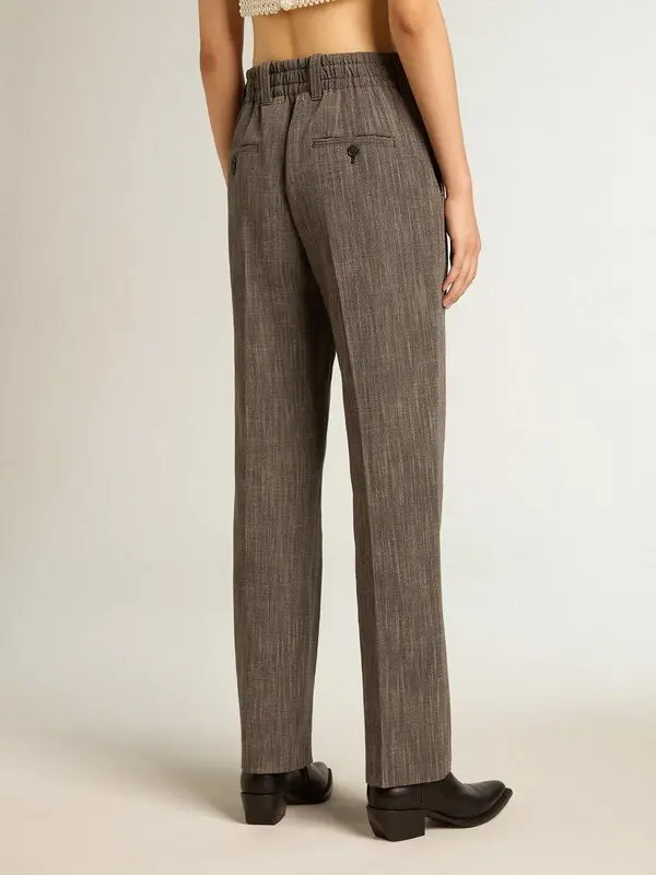 GOLDEN GOOSE High-waisted Tapered-leg Tailored Trousers - Black