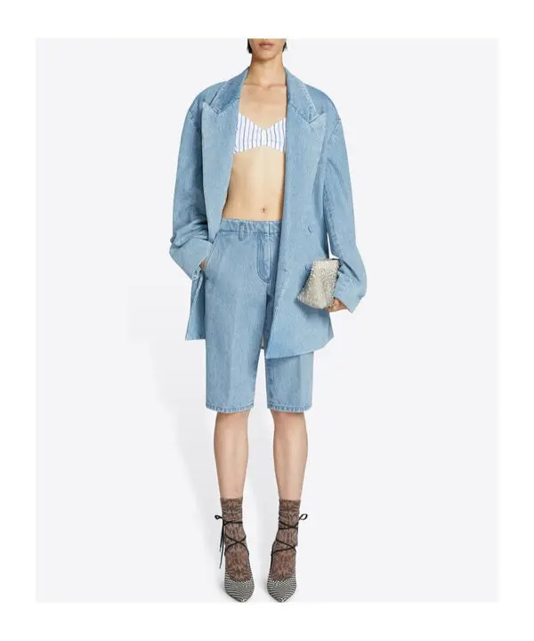 Dries Van Noten Light Wash Denim Bermuda Shorts