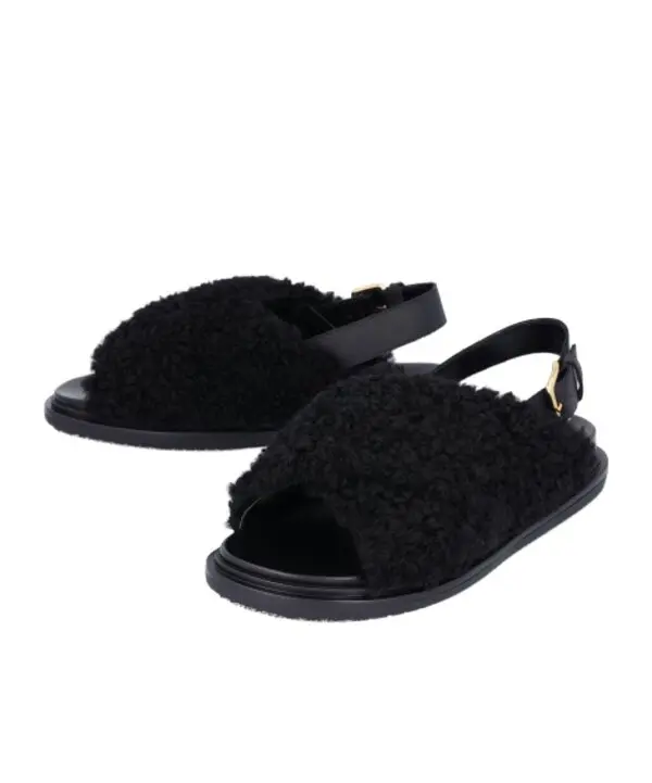 Marni Buckled Fluffy Sandals