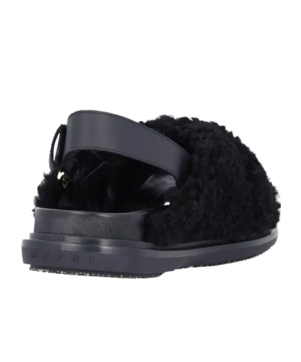 Marni Buckled Fluffy Sandals