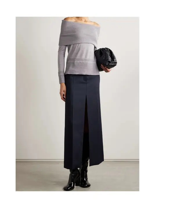 Max Mara Off-the-shoulder Ribbed Sweater
