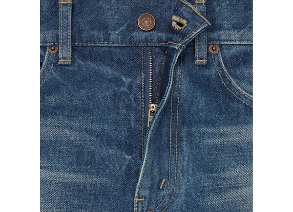 Celine Kitty Jeans In Dark Union Wash Denim - Blue