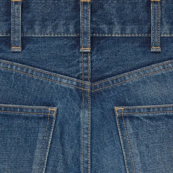 Celine Kitty Jeans In Dark Union Wash Denim - Blue