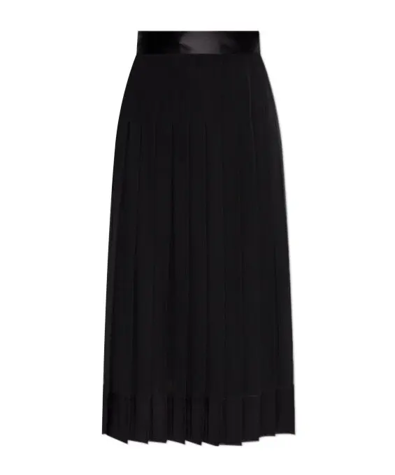 Dolce & Gabbana Dolce Gabbana Pleated Midi Skirt - Black
