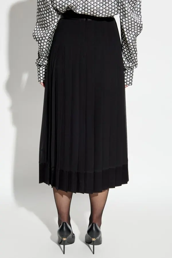 Dolce & Gabbana Pleated Midi Skirt With Belted Waist