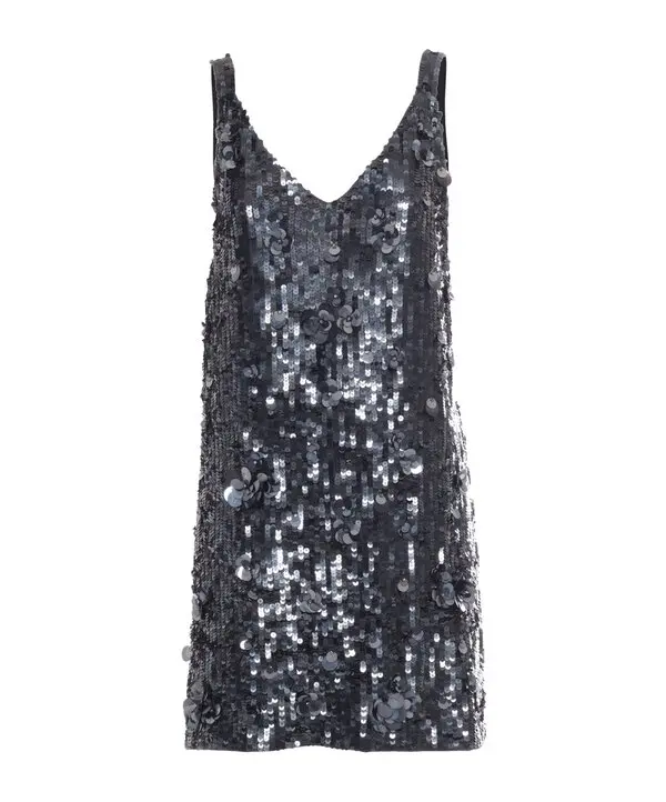P.a.r.o.s.h Sequin Embellished V-neck Dress