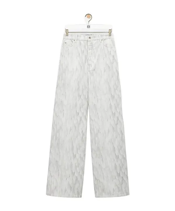 Loewe Wide-leg Printed Jeans - White