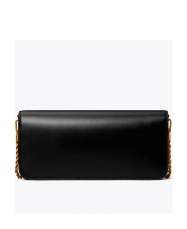 Tory Burch Eleanor Logo Plaque Clutch Bag - Black