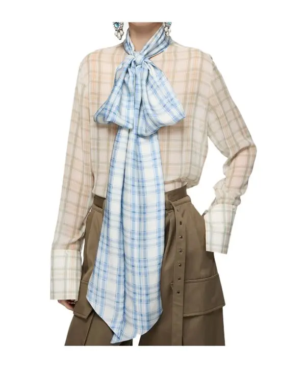 Acne Studios Checked Scarf-collar Shirt