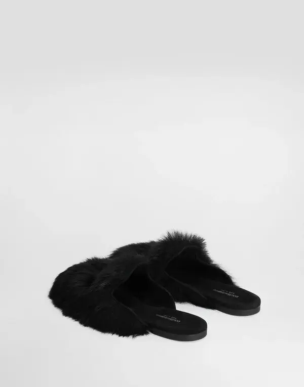 Dolce & Gabbana Shearling Slippers