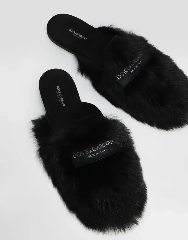 Dolce & Gabbana Shearling Slippers