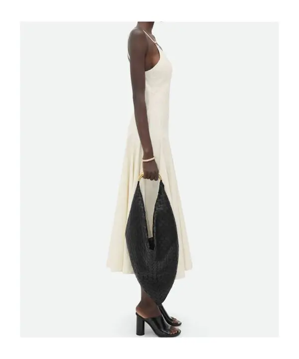 Bottega Veneta Woven Leather Shoulder Bag With Metal Handle