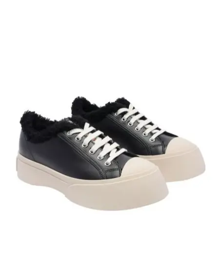 Marni Color-blocked Low-top Sneakers With Logo Detail