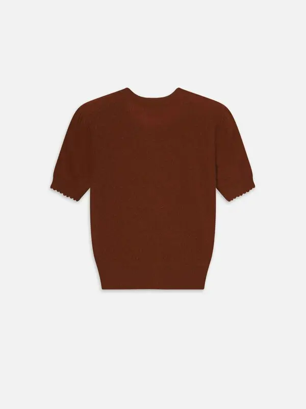 FRAME Short Sleeve Cardigan - Chestnuts