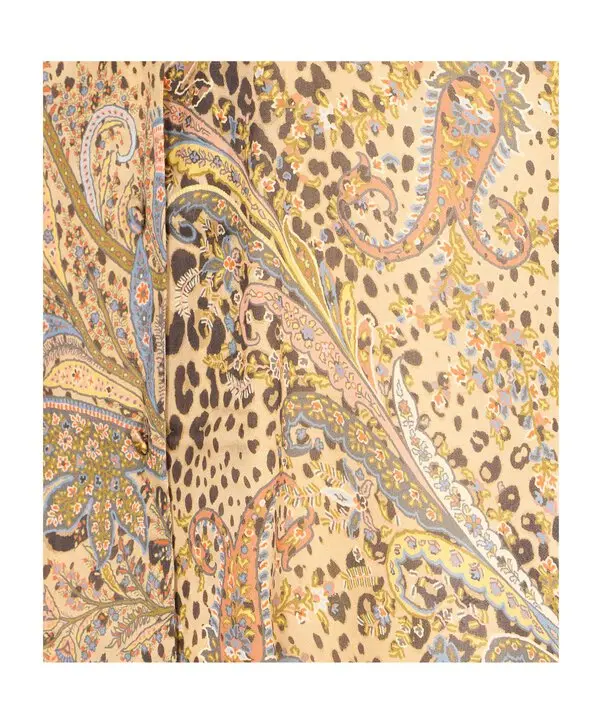 Etro Paisley And Leopard Print Ruffled Shirt