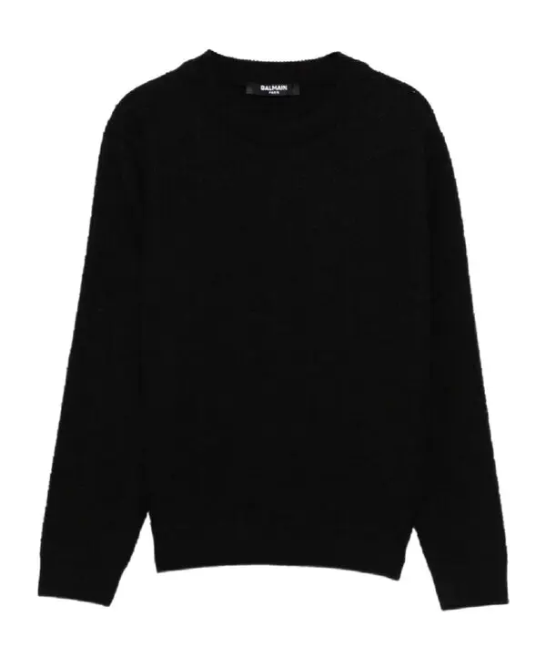 Balmain Textured Crew-neck Jumper - Black