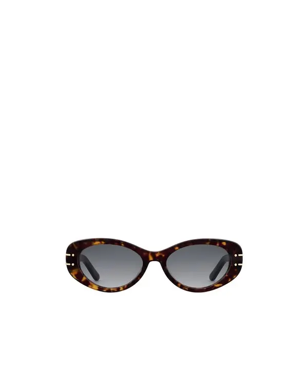 Dior Tortoiseshell-effect Acetate Sunglasses With Gold-tone Signature - Gray