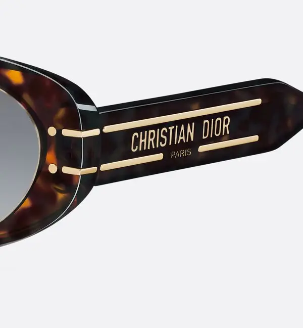 Dior Tortoiseshell-effect Acetate Sunglasses With Gold-tone Signature