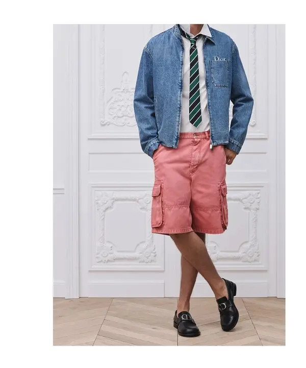 Dior Zip-up Denim Jacket With Wide Collar