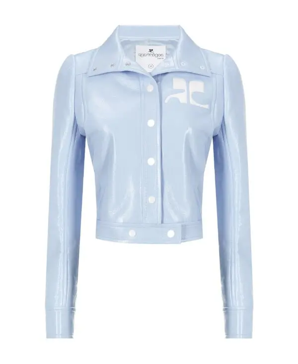 COURREGES Courrèges Logo-patch Press-stud Jacket - Blue