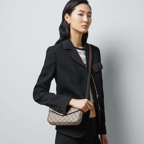 Gucci Ophidia Mini Shoulder Bag - Beige/ebony
