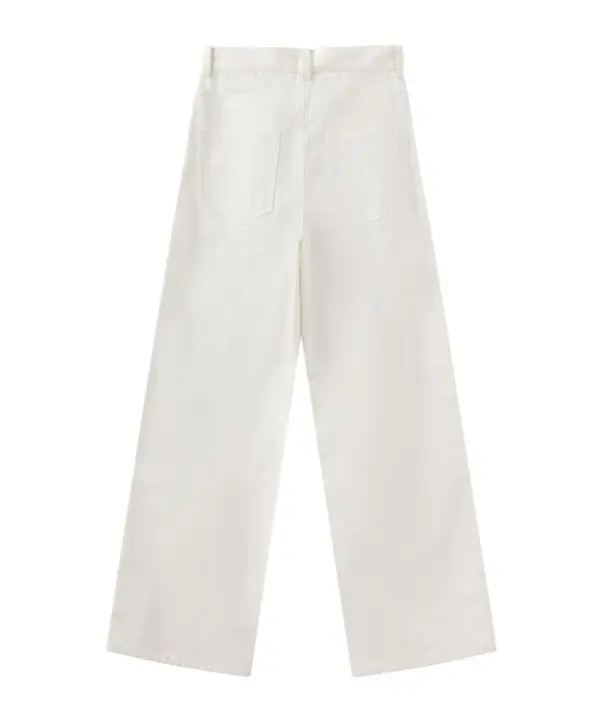 Marissa Chiara Heart Embroidered Wide-leg Casual Pants
