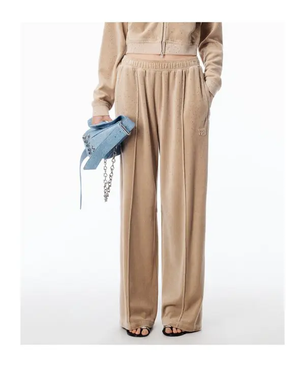 Alexander Wang Terry Oversized Mid-rise Belted Sweatpants - Warm Taupe