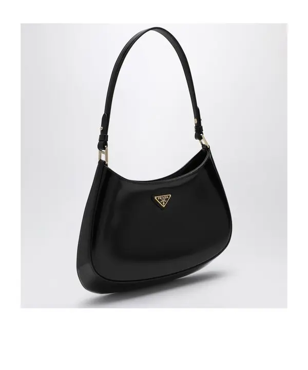 Prada Cleo Shoulder Bag With Triangle Logo - Black