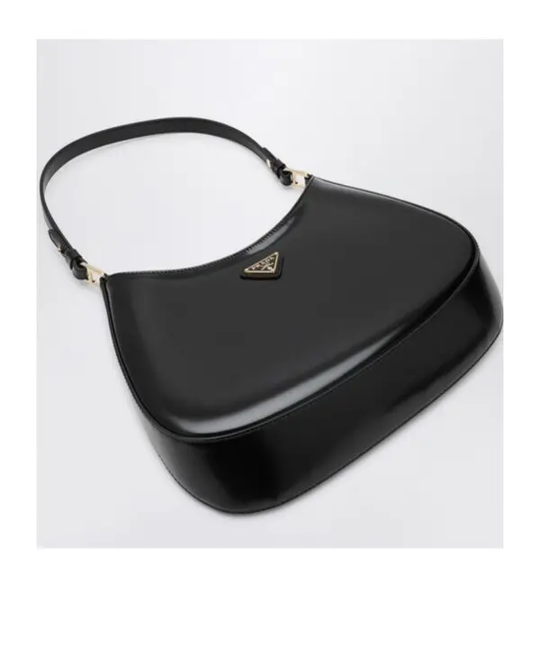 Prada Cleo Shoulder Bag With Triangle Logo - Black