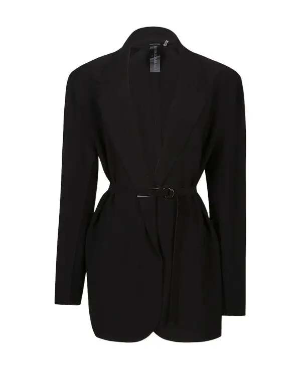 Norma Kamali Notched Lapel Belted Blazer
