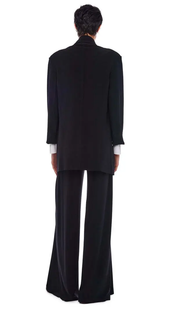 Norma Kamali Notched Lapel Belted Blazer
