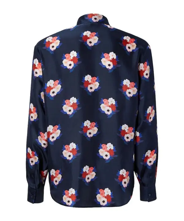 Fendi Floral Print Long-sleeve Shirt - Blue