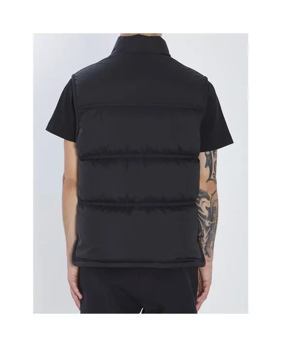 Moncler Aul Logo Embroidered Ski Gilet - Black