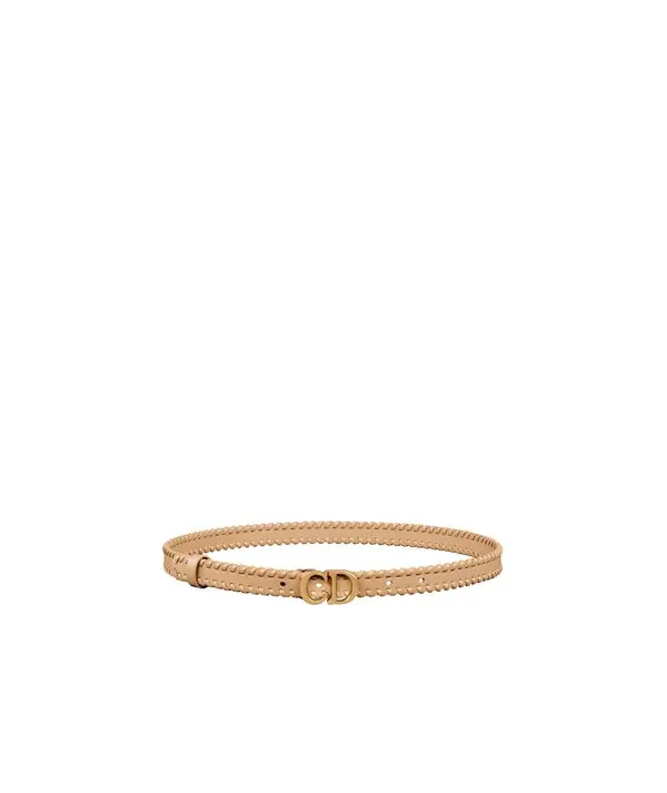 Dior Saddle Belt With Cd Buckle - Nude