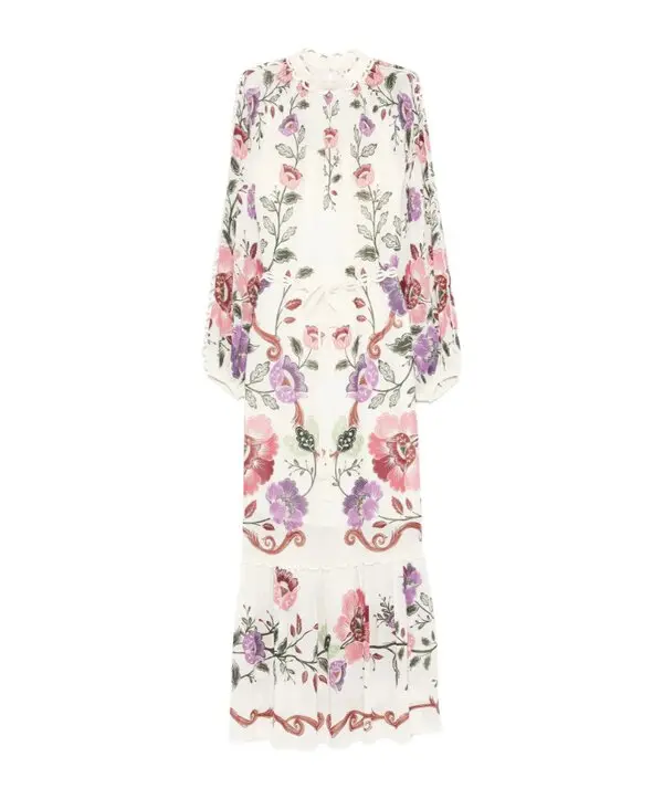 Farm Rio Floral Print Maxi Dress - White