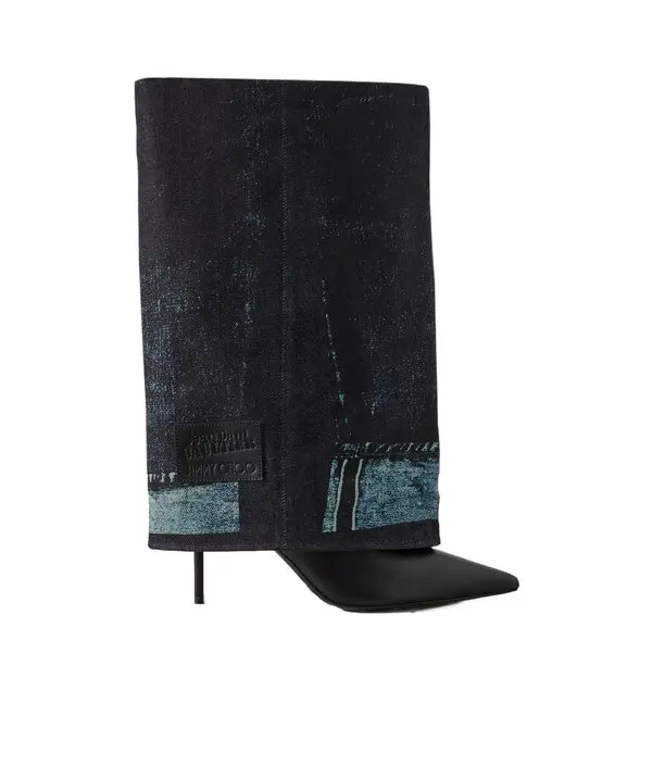 JIMMY CHOO Pointed Knee-high Boots With Collapsible Shaft