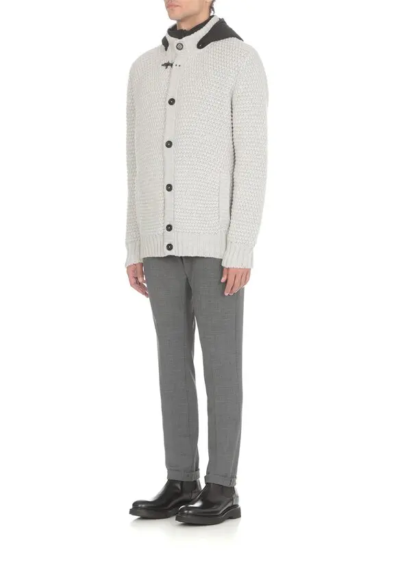 FAY Knitted Cardigan With T-buckle Closure