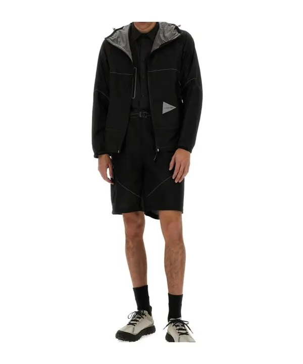 AND WANDER 3l Ul Hooded Jacket With Logo Emblem