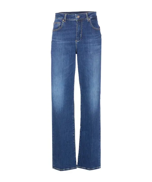 Liu Jo Logo Patch Straight Leg Jeans