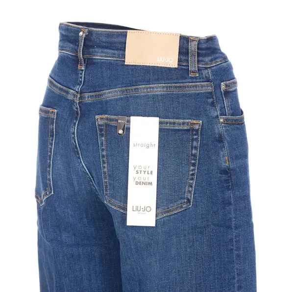 Liu Jo Logo Patch Straight Leg Jeans