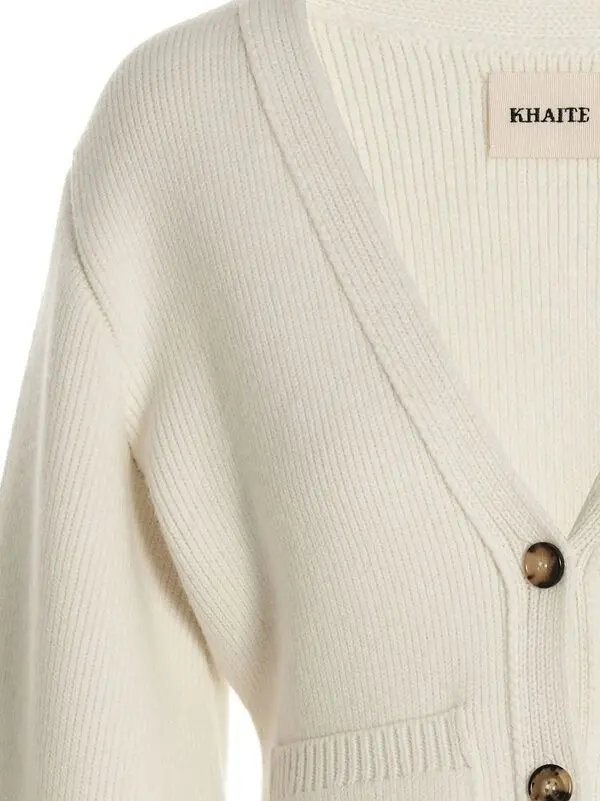 Khaite The Scarlet Knitted Cardigan - White