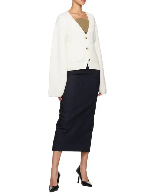 Khaite The Scarlet Knitted Cardigan - White